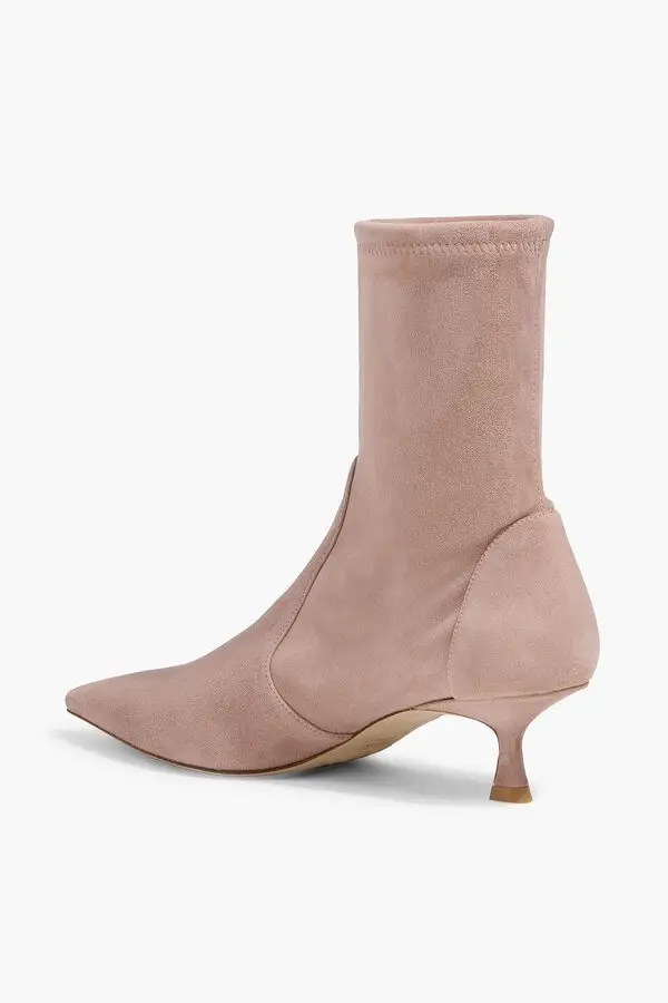 STUART WEITZMAN Naomi 50 Suede Ankle Boots - Blush