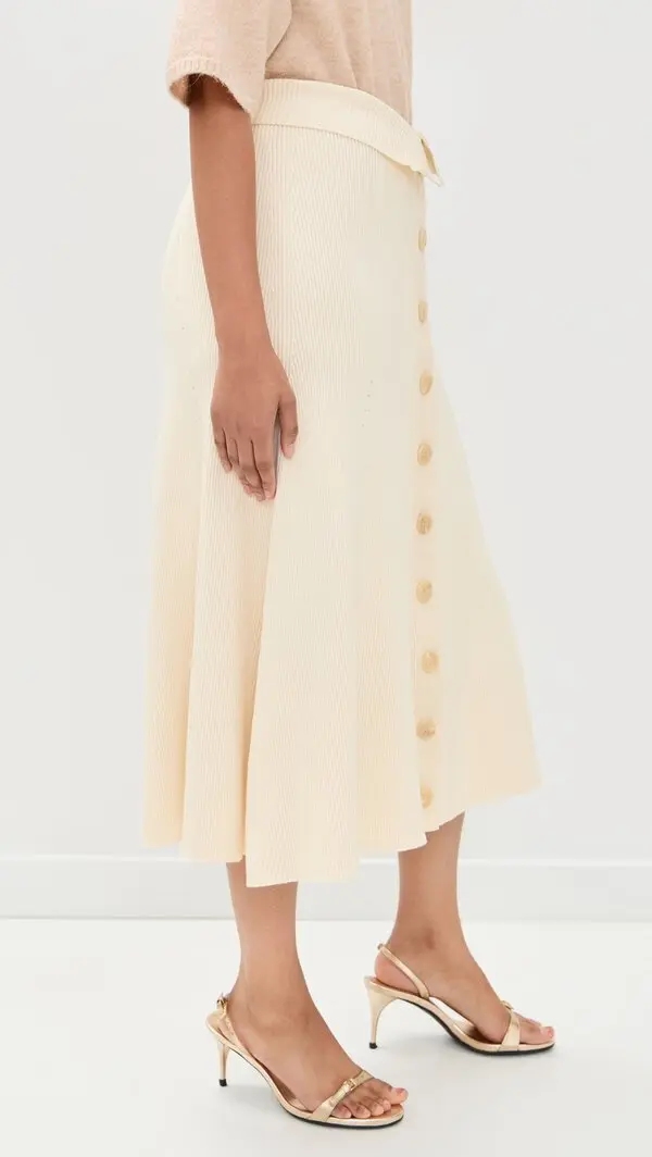 Zimmermann Rebellion Buttoned Midi Skirt - Parchment