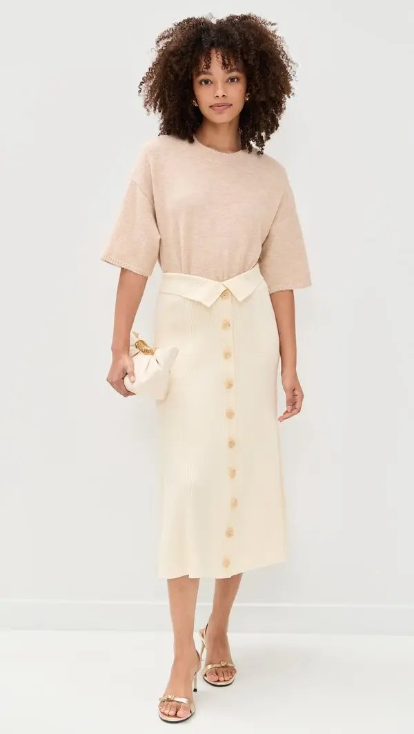 Zimmermann Rebellion Buttoned Midi Skirt - Parchment