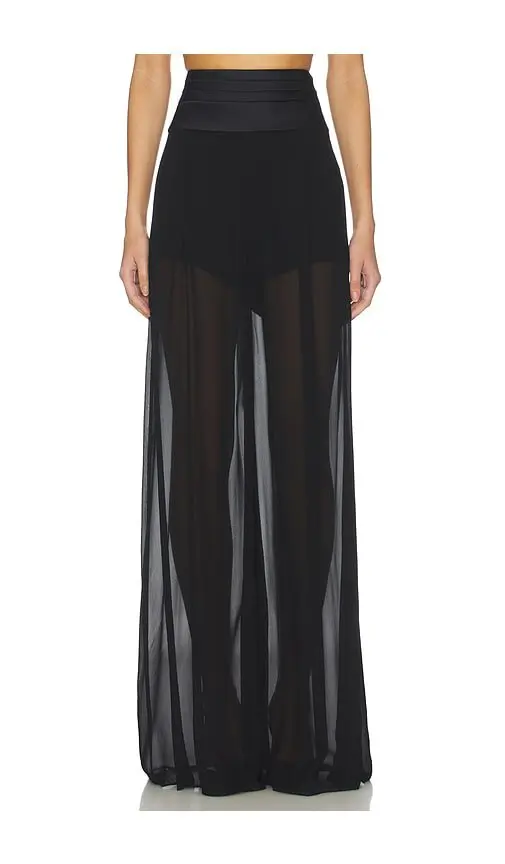 SANS FAFF Tuxedo Palazzo Pants - Black