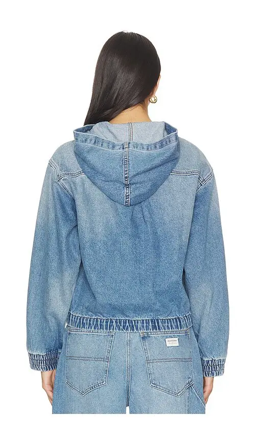 Abrand Denim Hooded Bomber Jacket