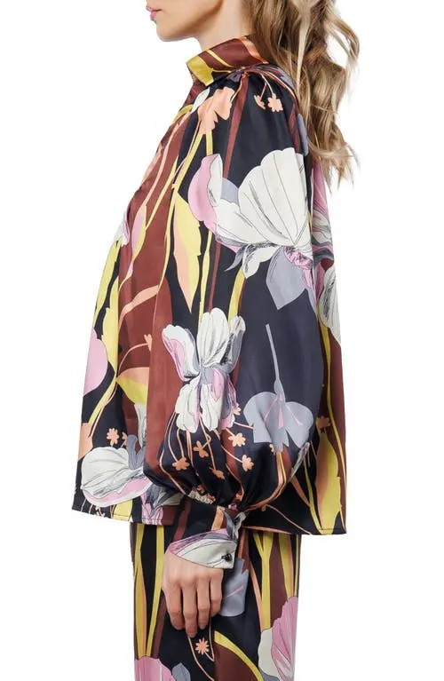 CIEBON Loren Floral Satin Top