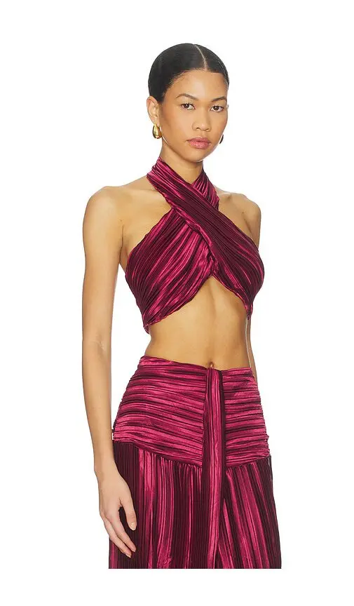 SONYA MODA Joelle Plisse Halter Top