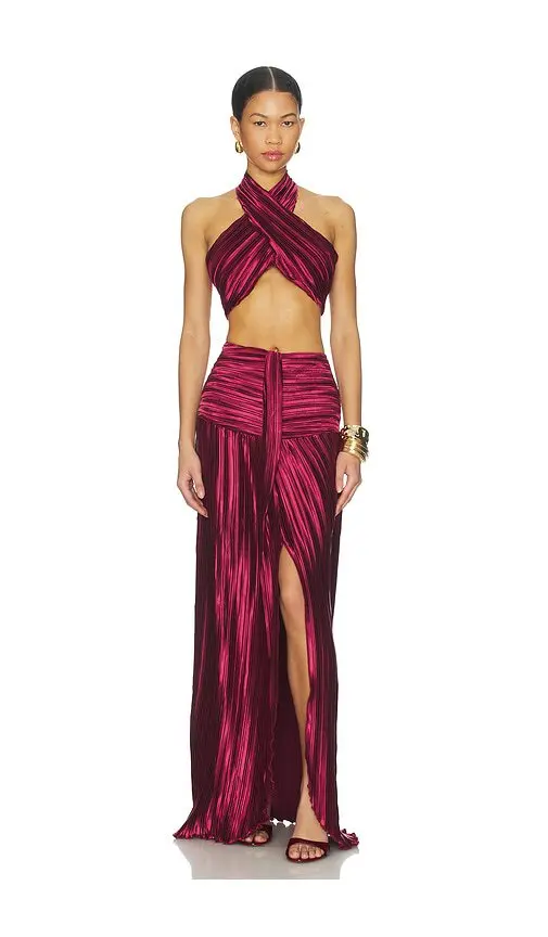SONYA MODA Joelle Plisse Halter Top