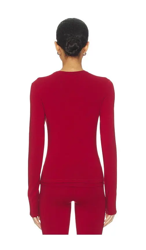 SKIMS Cotton Jersey Long Sleeve T-shirt - Brick