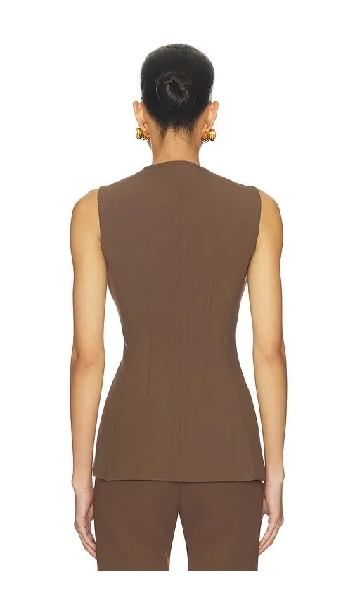 Veronica Beard Tailored Ponte Vest - Walnut