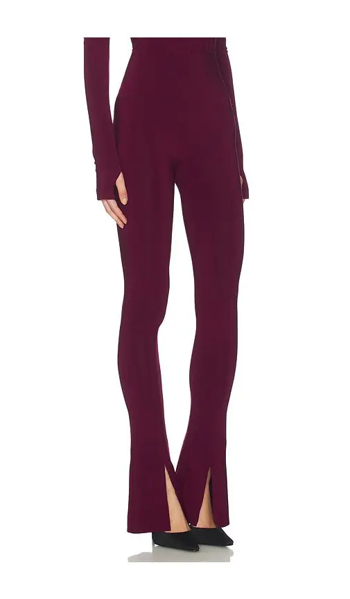 Norma Kamali X Lifestyle X Spat Legging In Burgundy - Plum