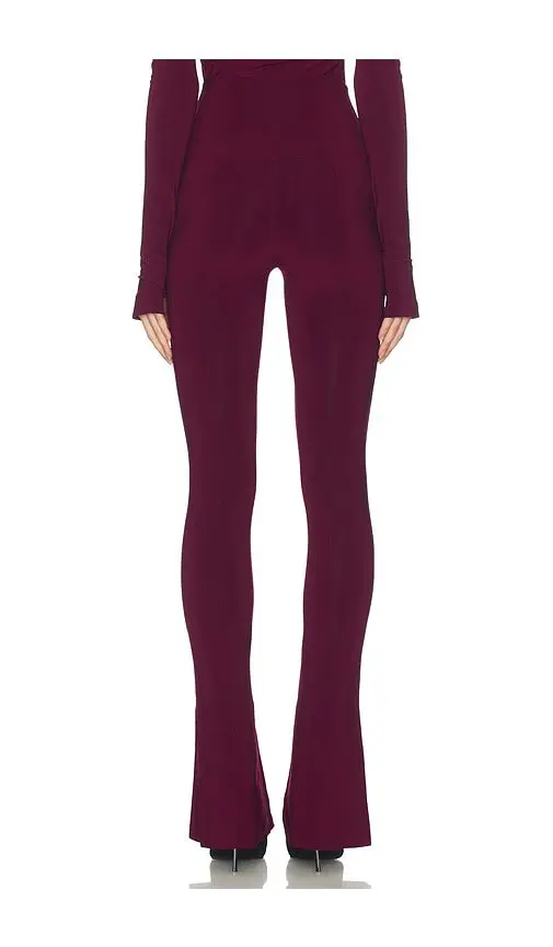 Norma Kamali X Lifestyle X Spat Legging In Burgundy - Plum