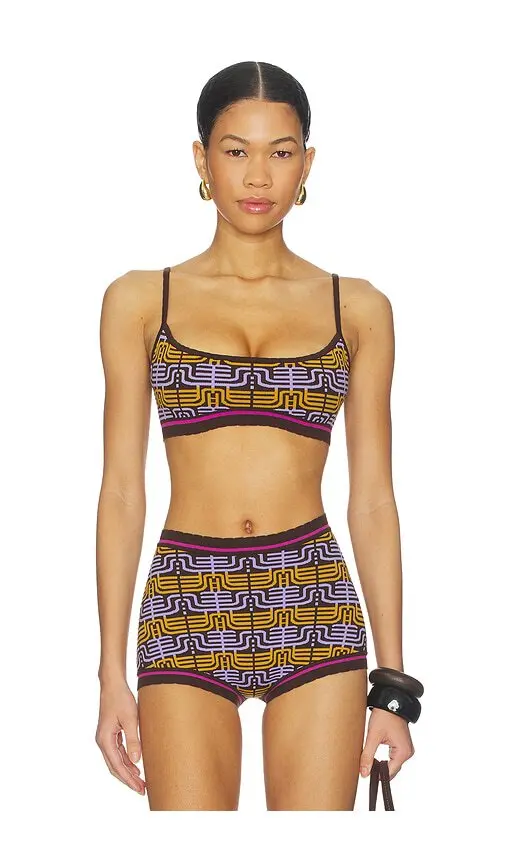 TROPIC OF C Isla Bralette Top In Brown - Nairobi