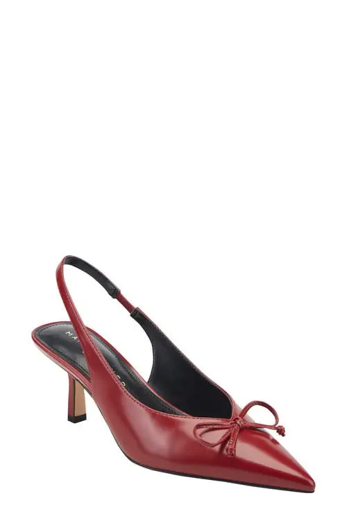 Marc Fisher Gretel Slingback Pointed Toe Bow Pump - Merlot
