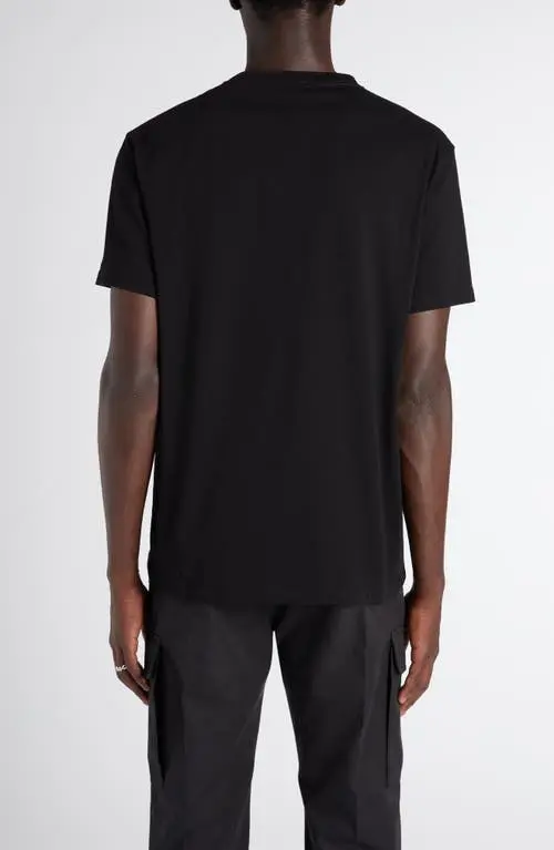 Alexander McQueen Paint Splattered Logo Graphic T-shirt - Black/multicolour