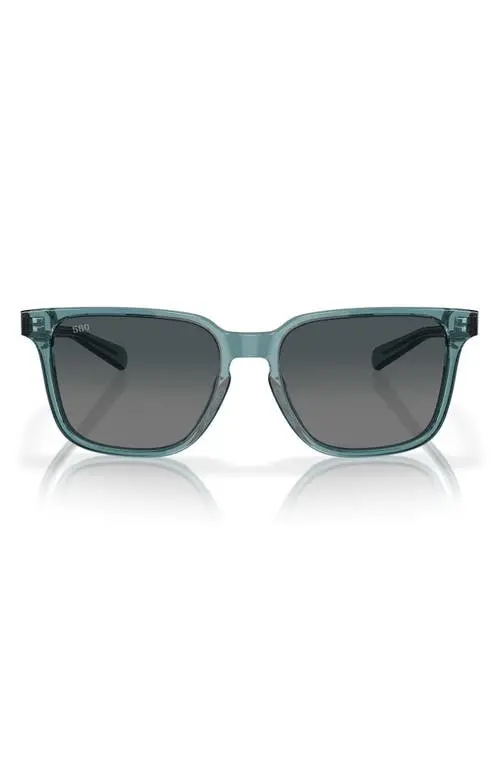 COSTA DEL MAR Kailano 53mm Polarized Gradient Square Sunglasses - Crystal Aquamarine/gray 580g