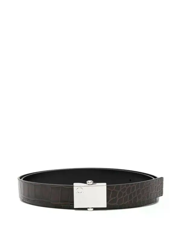 FERRAGAMO Crocodile-print Leather Belt - Brown