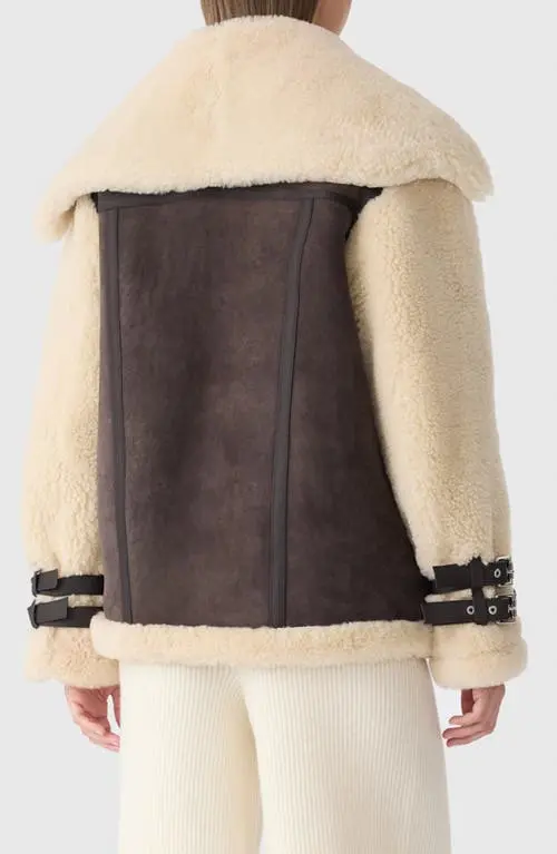 Mackage Rhoslyn Oversize Genuine Shearling Moto Jacket