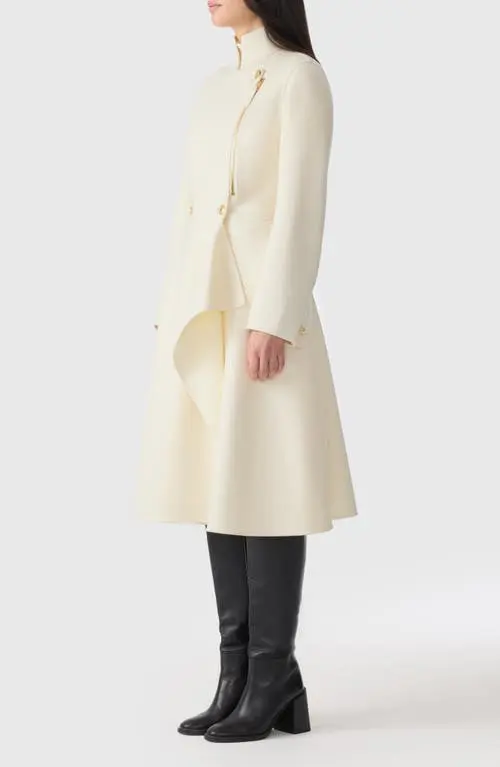 Mackage Annia Asymmetric Wool Double Face Coat - Cream