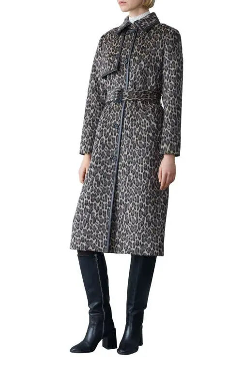 Mackage Zeva-a Leopard Print Trench Coat