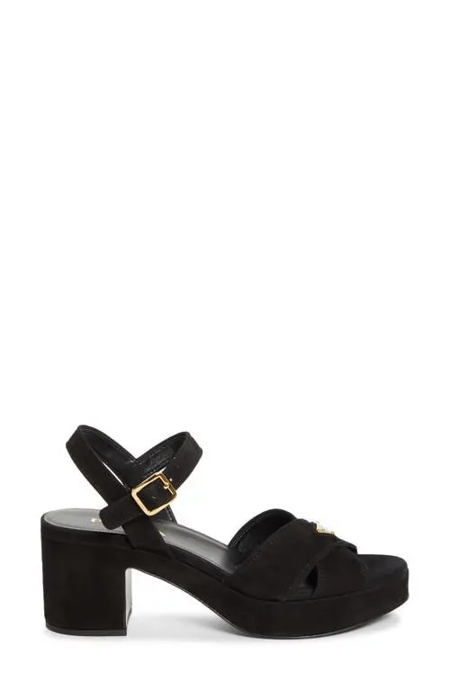 Prada Suede Platform Sandals - Nero