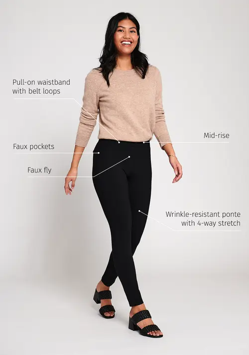 Betabrand Classic Dress Pant Yoga Pant Skinny - Black
