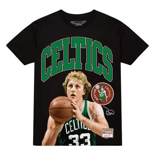 Mitchell & Ness Larry Bird Boston Celtics Hardwood Classics Player Arch T-shirt - Black
