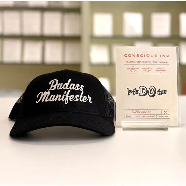 CONSCIOUS INK Badass Manifester Eco Trucker Hat - Black