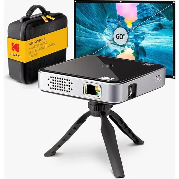 KODAK Luma 75 Ultra Mini Projector, Portable Pico Projector With 60" Screen - Black