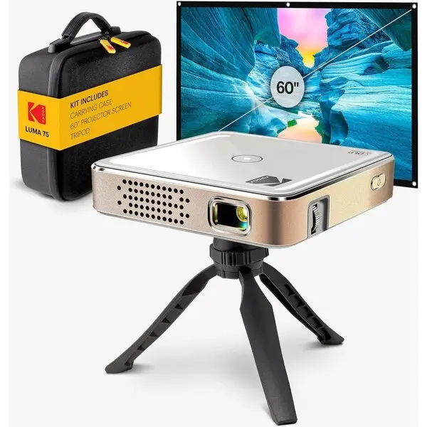 KODAK Luma 75 Ultra Mini Projector, Portable Pico Projector With 60" Screen - White