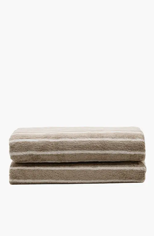 ITALIC Ultraplush Australian Cotton 2-piece Bath Towel Set - Striped Tan