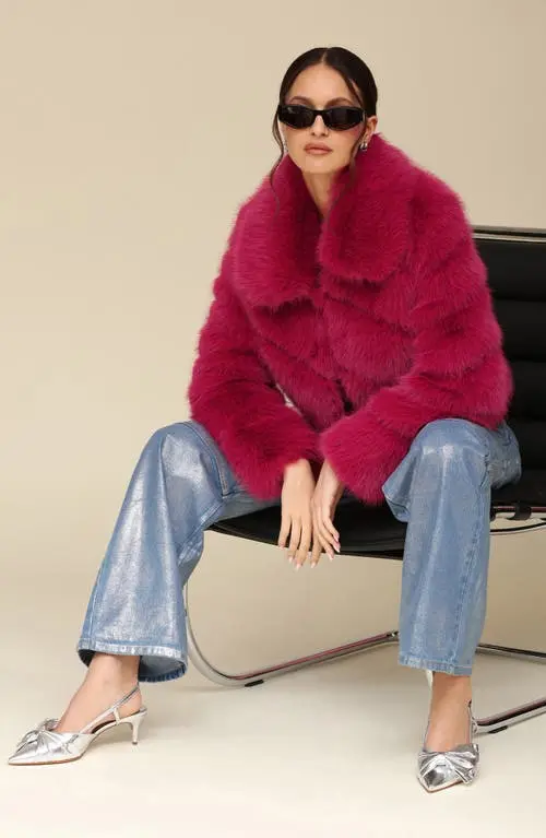Avec Les Filles Faux Fur Crop Jacket