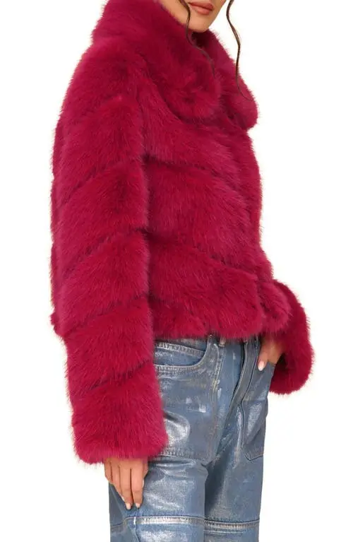 Avec Les Filles Faux Fur Crop Jacket