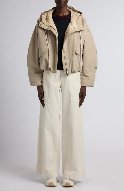 Moncler Eucalyptus Hooded Down Jacket - Neutral
