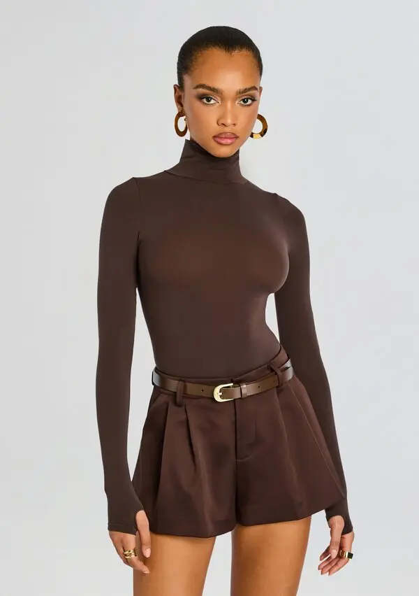 Commando Ballet Turtleneck Bodysuit - Espresso