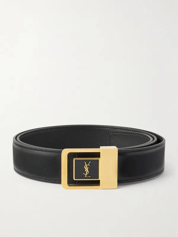Saint Laurent La 66 Leather Belt - Black