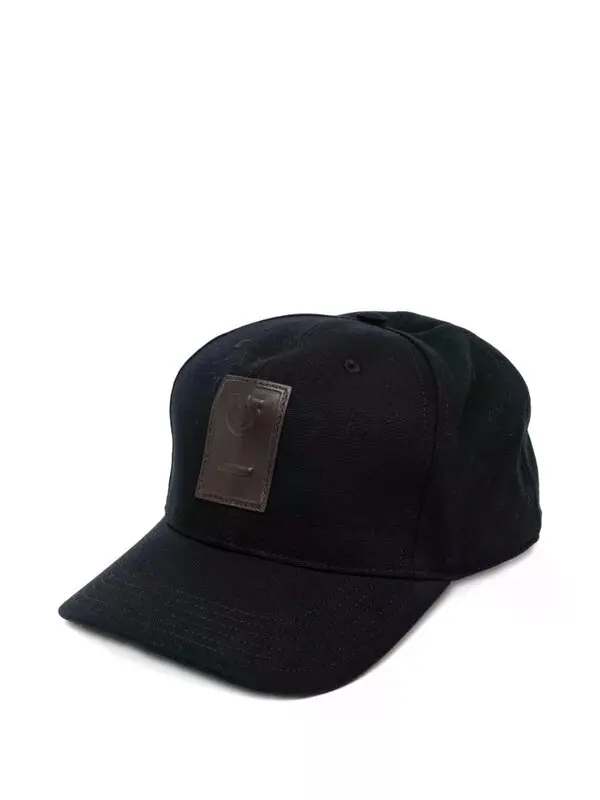 FERRAGAMO Logo-patch Cotton Cap - Black