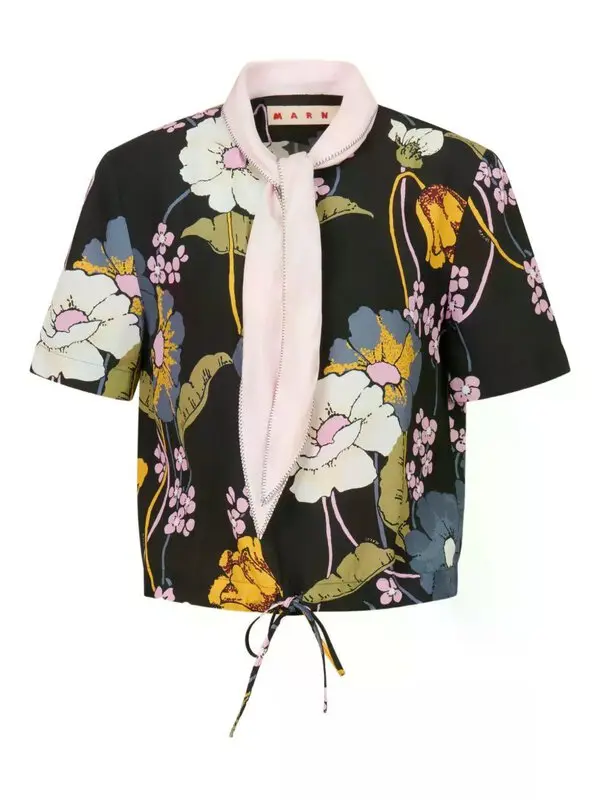 Marni Floral Print Blouse - Black