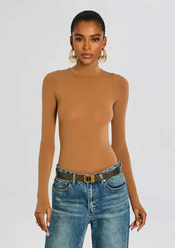 Commando Ballet Turtleneck Bodysuit - Cocoa