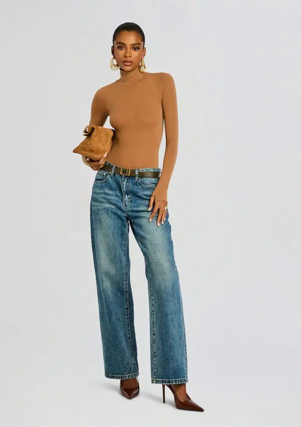 Commando Ballet Turtleneck Bodysuit - Cocoa