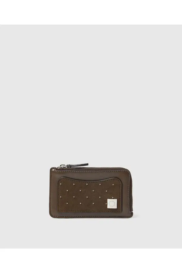 Stella McCartney Ryder Studded Zip Cardholder - Red