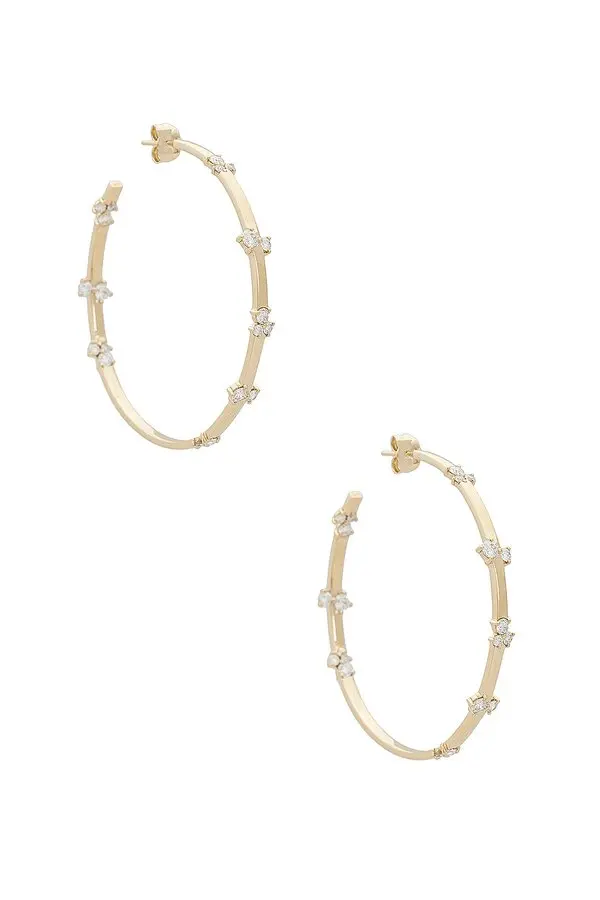 SYDNEY EVAN Large Cocktail Bar Hoop Earrings - Gold