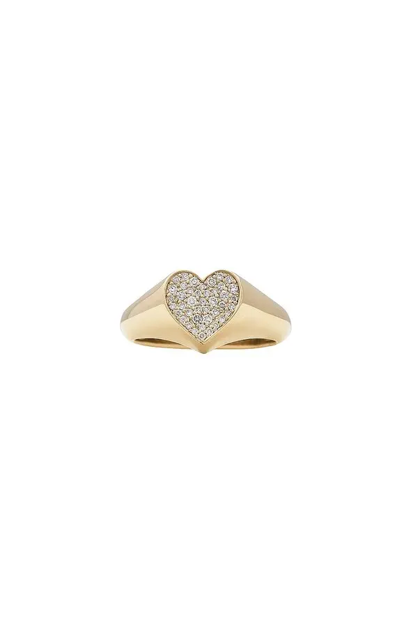 SYDNEY EVAN Small Pave Heart Ring - Gold