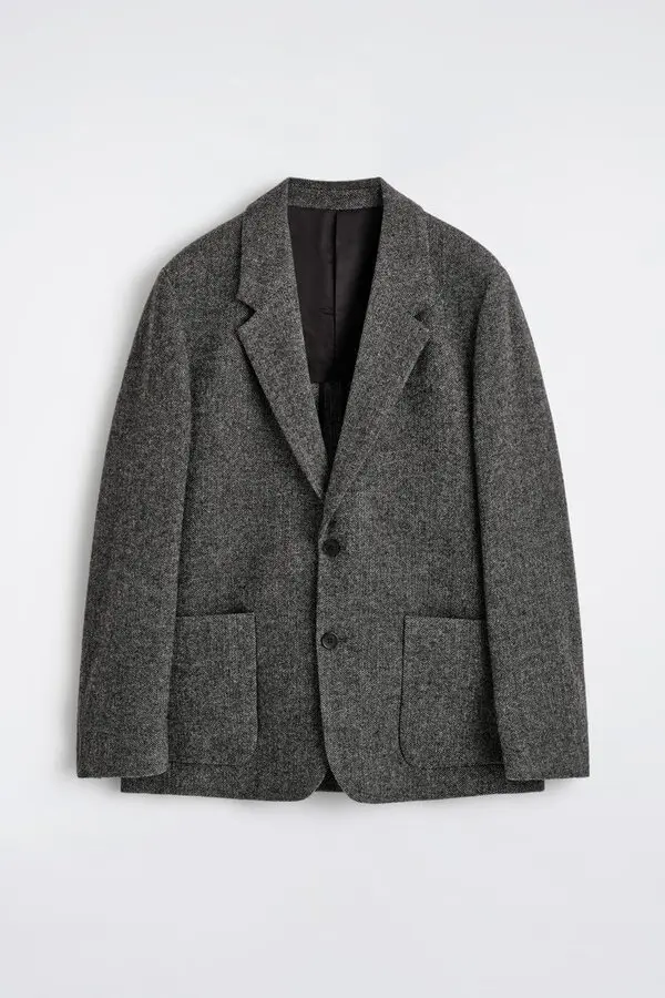 Cos Unstructured Wool-herringbone Blazer