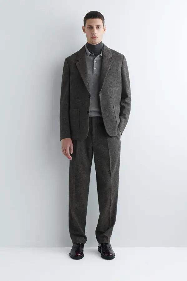 Cos Unstructured Wool-herringbone Blazer