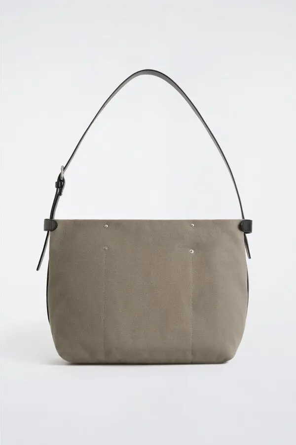 Cos Canvas Utility Messenger Bag - Beige