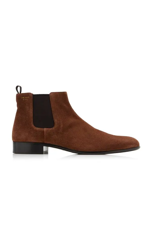 Prada Suede Ankle Boots - Brown
