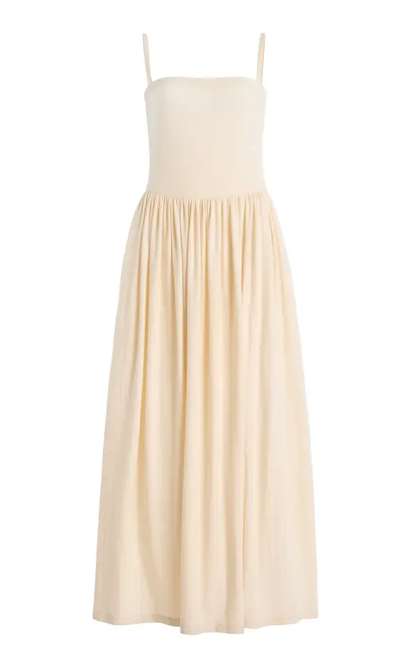 ANEMOS Gathered-waist Maxi Tank Dress - Ivory