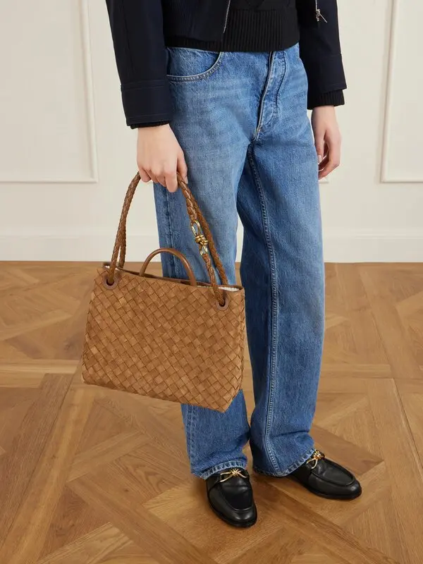 Bottega Veneta Andiamo Medium Intrecciato Suede Tote - Brown