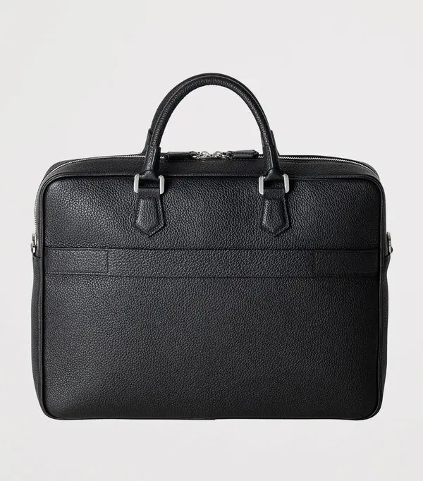 SERAPIAN Slim Cachimere Leather Briefcase