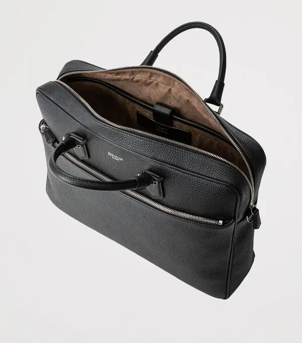 SERAPIAN Slim Cachimere Leather Briefcase