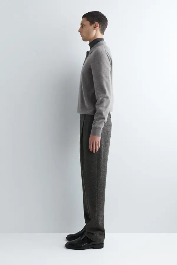 Cos Wool Herringbone Tailored Straight-leg Pants