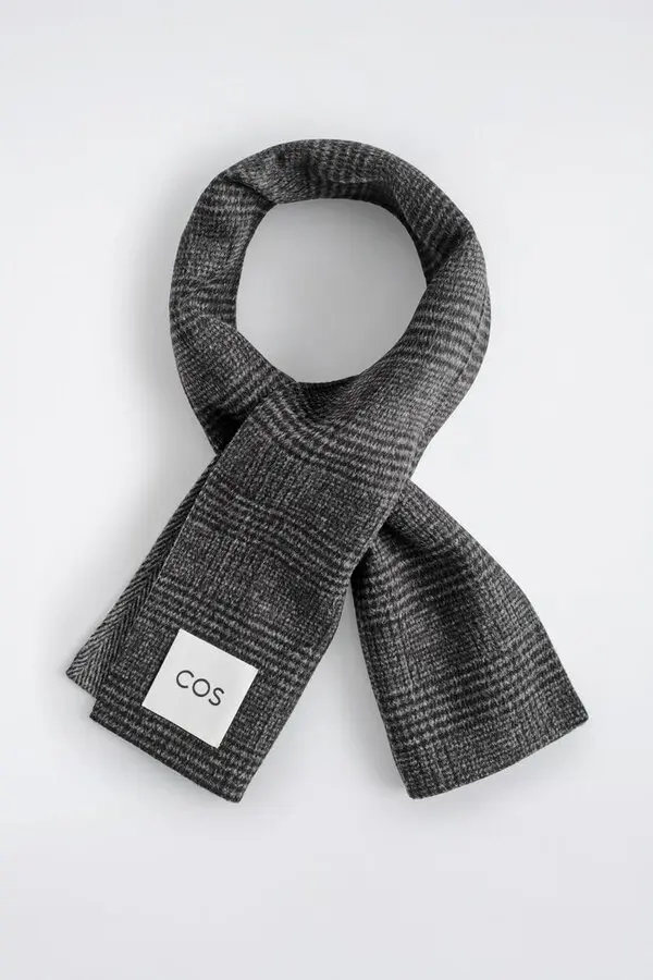 Cos Double-faced Wool Scarf - Gray