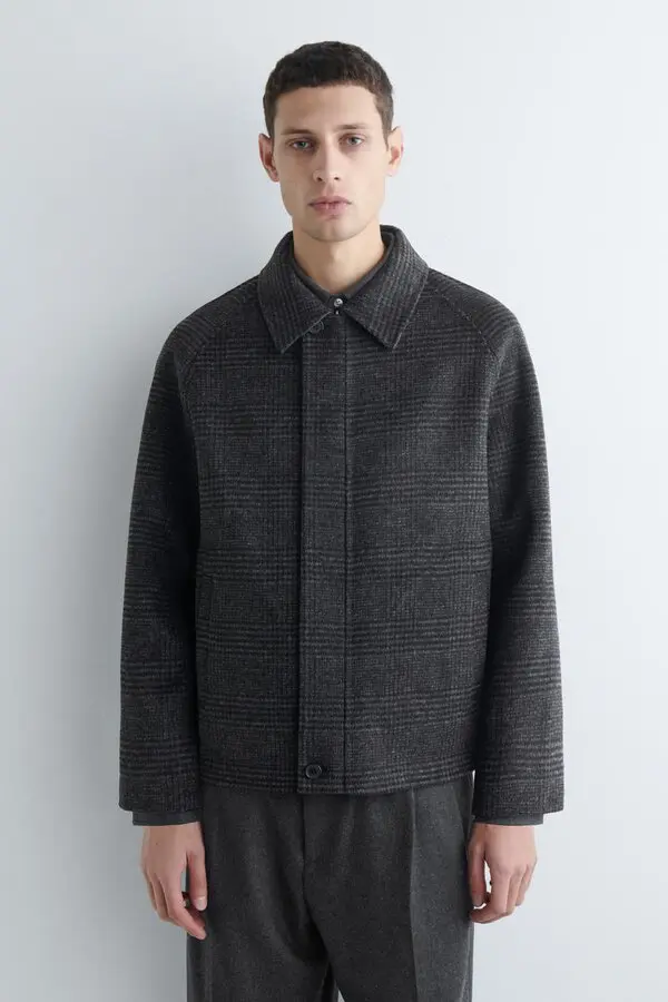 Cos Reversible Checked / Herringbone Wool Sports Jacket